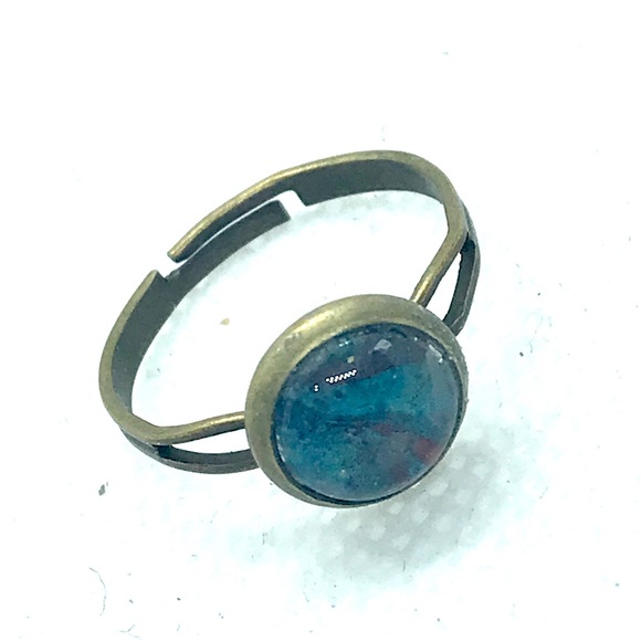 Hand Crafted | Jewelry | Handmade 8mm Hand Painted Dome Ring Adjustable ...